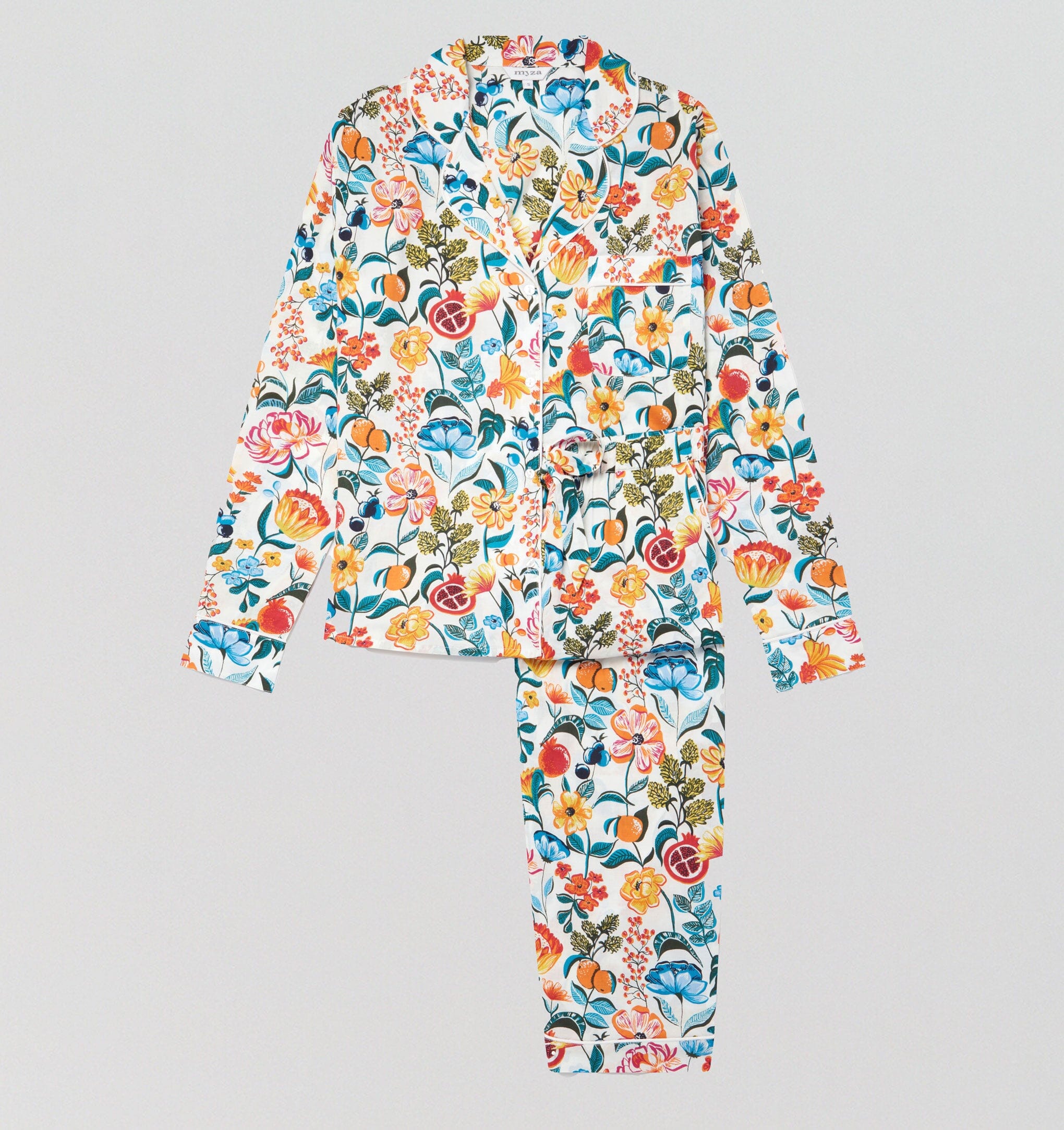 Organic cotton long pyjama set [Botanical Print] – The Pantry Underwear