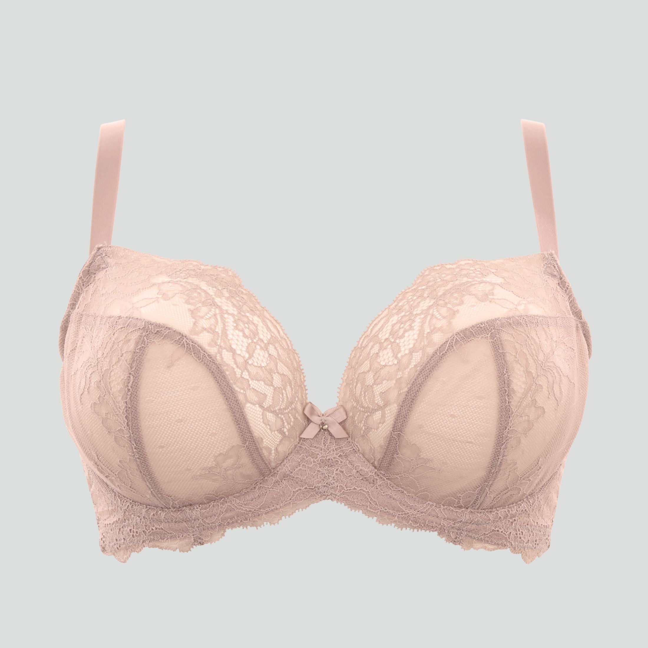 D+ lace plunge bra [Vintage Rose] – The Pantry Underwear