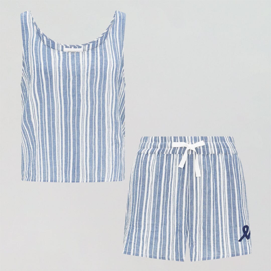 Tank & boxer sleep short set [French Blue] – The Pantry Underwear