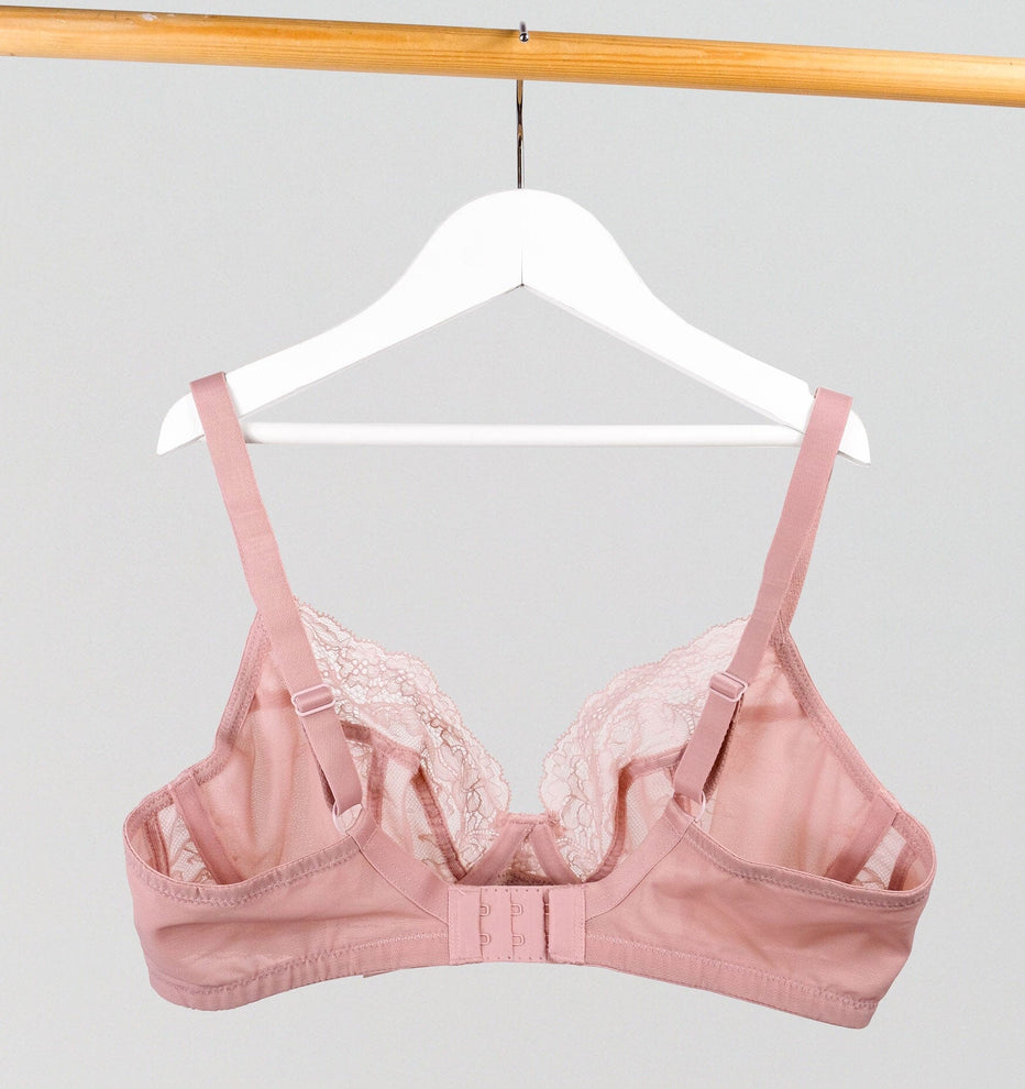 D+ lace plunge bra [Vintage Rose] – The Pantry Underwear
