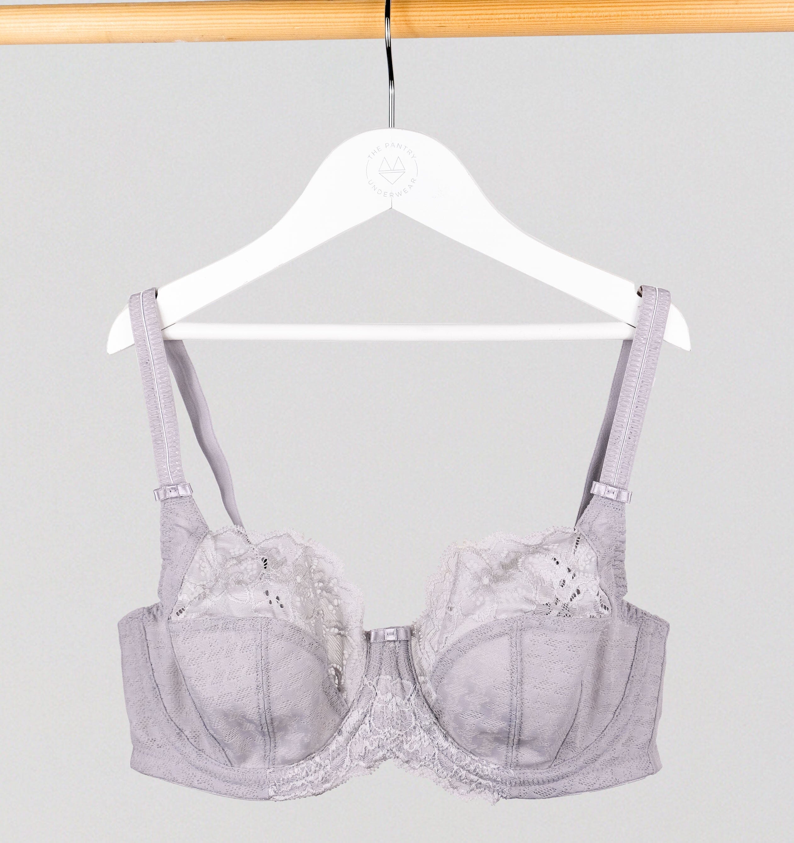 Houndstooth & floral lace balconette [Silver] – The Pantry Underwear
