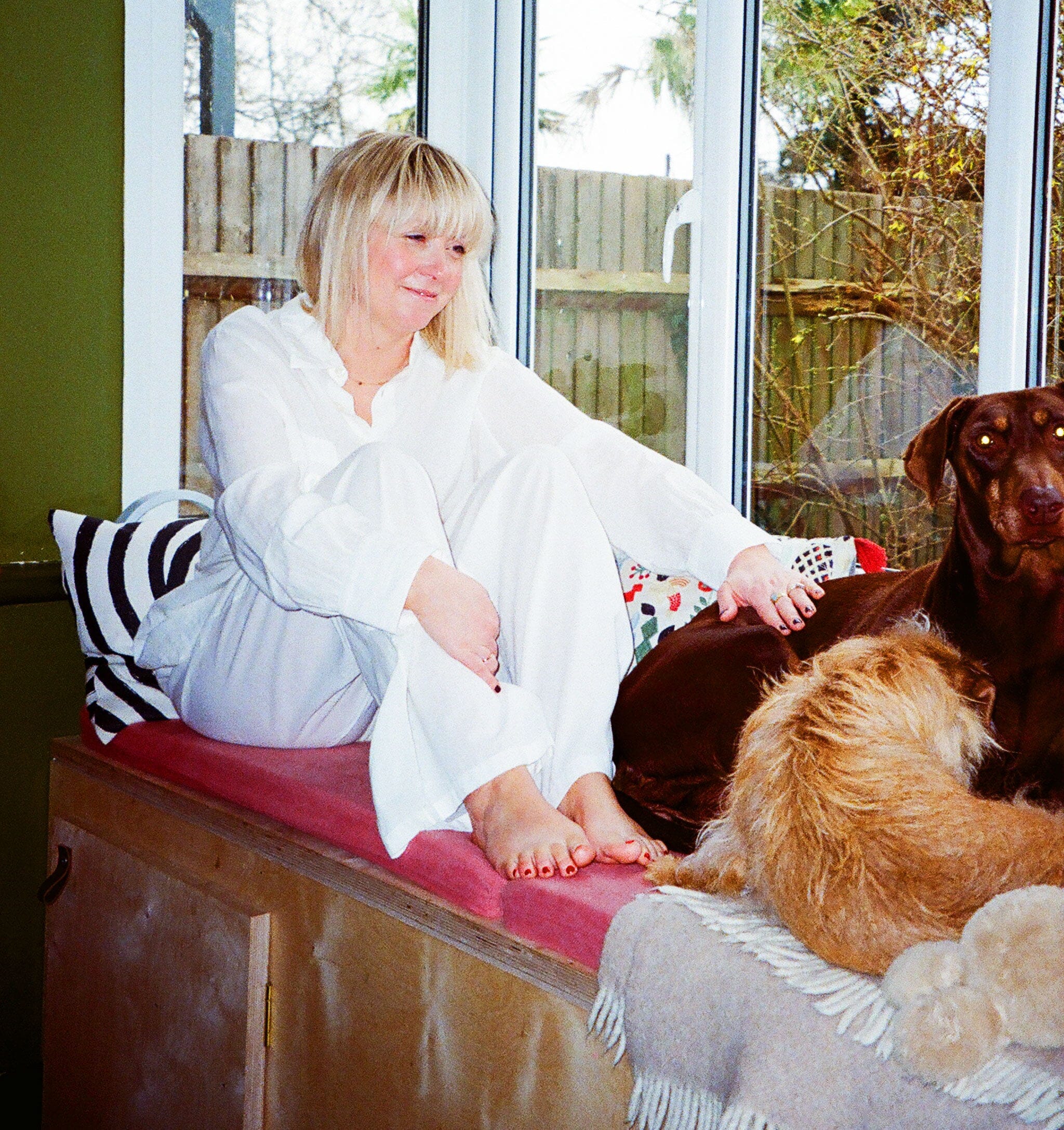 Relaxed fit long cotton pyjamas [Linen White] – The Pantry Underwear