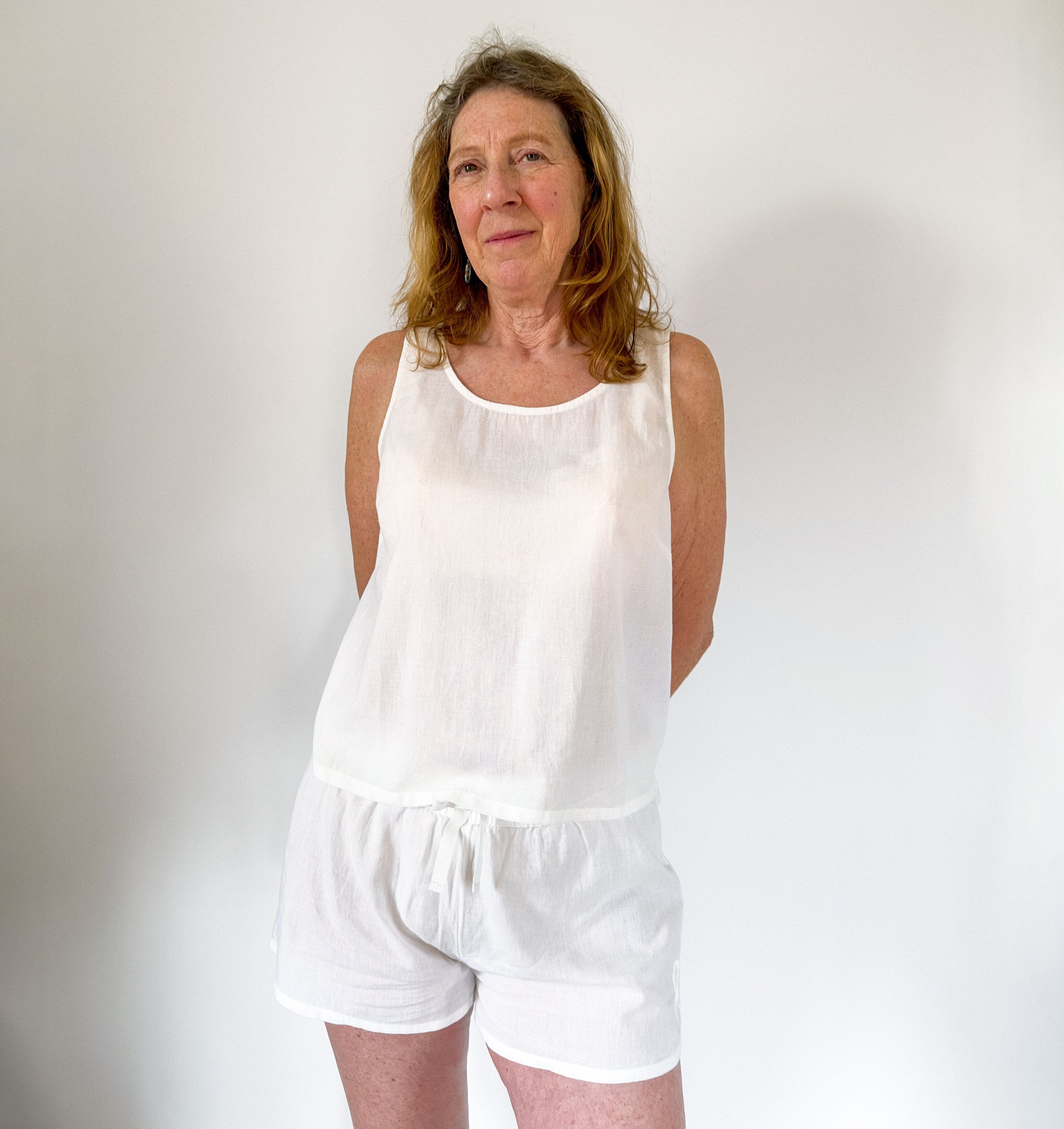 Tank & boxer sleep short set [Linen White] – The Pantry Underwear