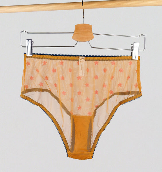 Pink daisy mesh high waist brief – The Pantry Underwear